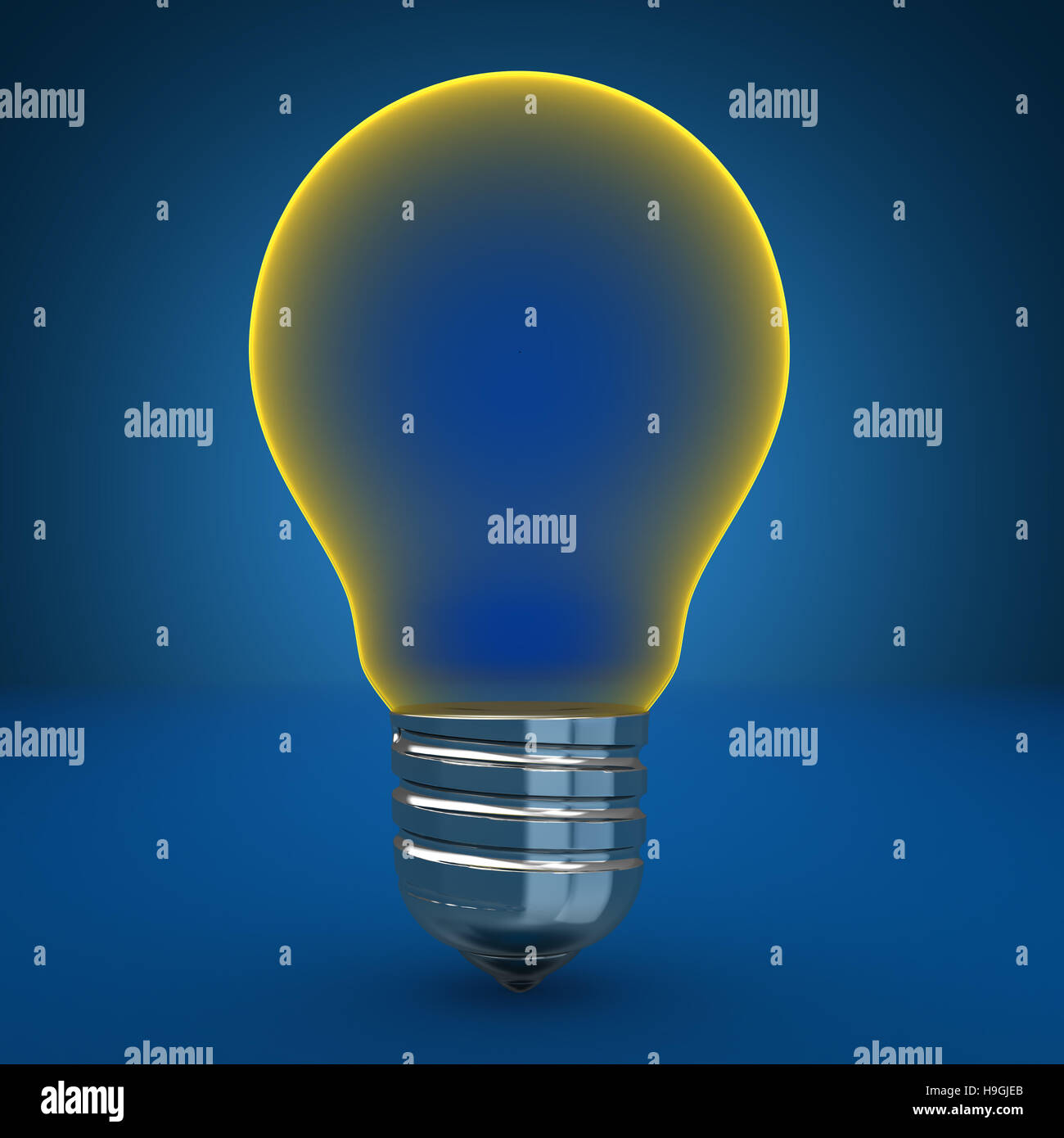 3d illustration of light bulb template with empty space inside Stock ...