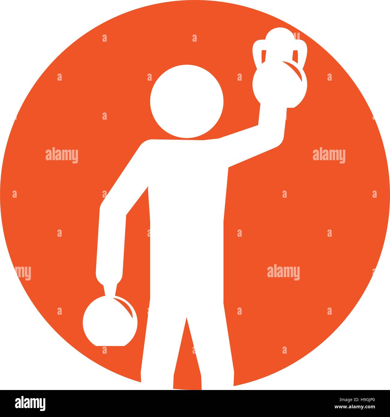 man silhouette weight kettlebell hand up Stock Vector Image & Art - Alamy