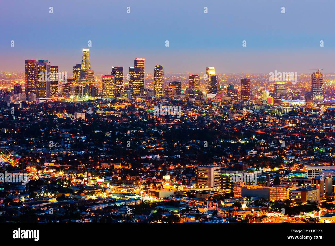 Los Angeles at night Stock Photo - Alamy