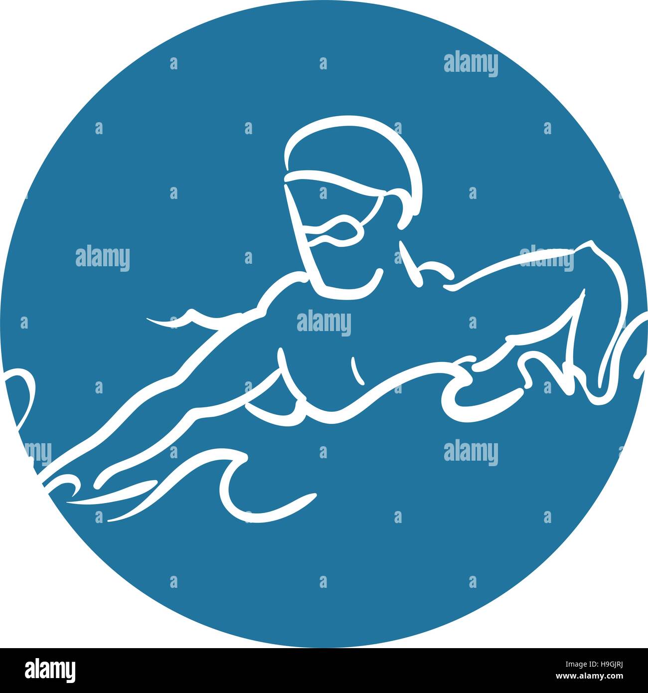 man silhouette swimmer athlete Stock Vector Image & Art - Alamy
