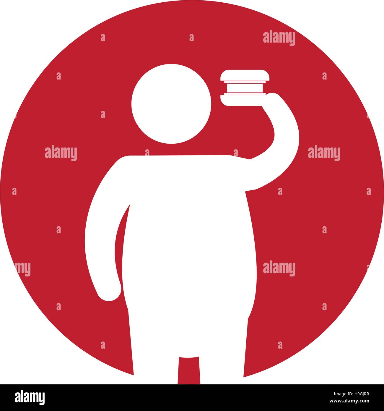 man silhouette fat fast food icon Stock Vector Image & Art - Alamy