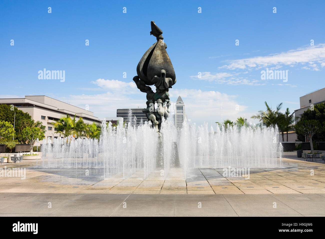 Fountain in downtown Los Angeles California Stock Photo - Alamy