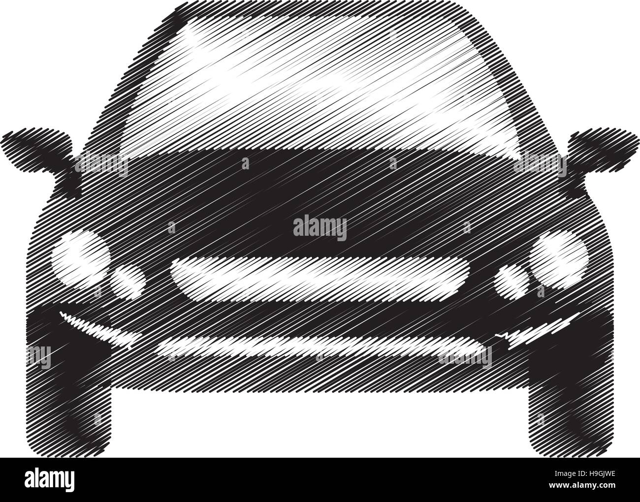 hand drawing front view of car Stock Vector Image & Art - Alamy