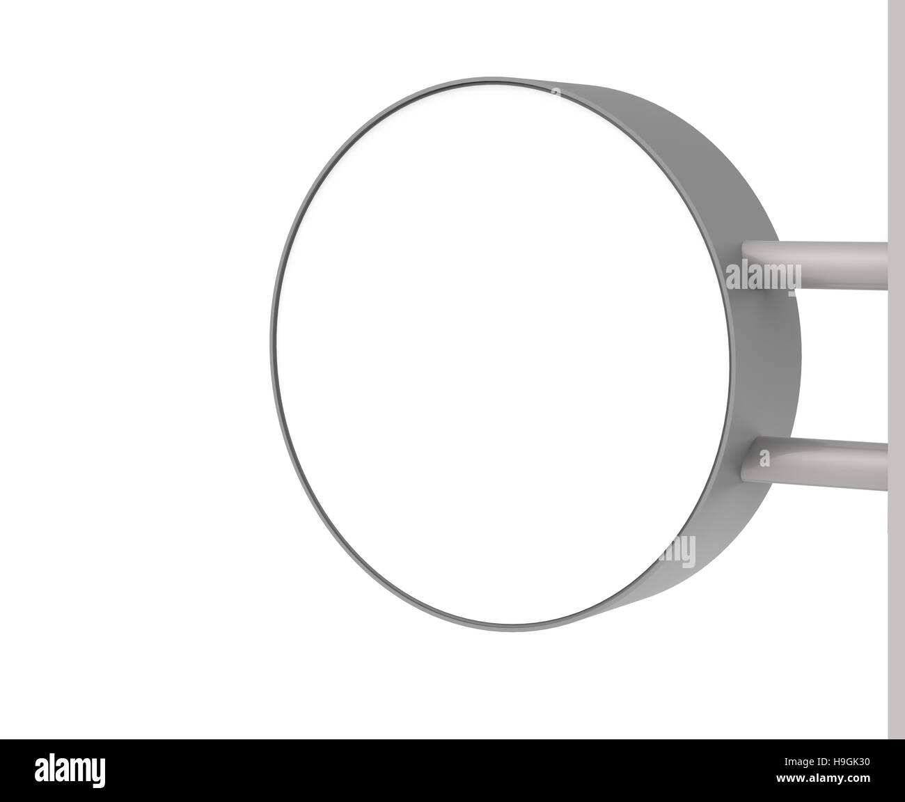 blank round shop sign; isolated white background, 3d rendering Stock ...