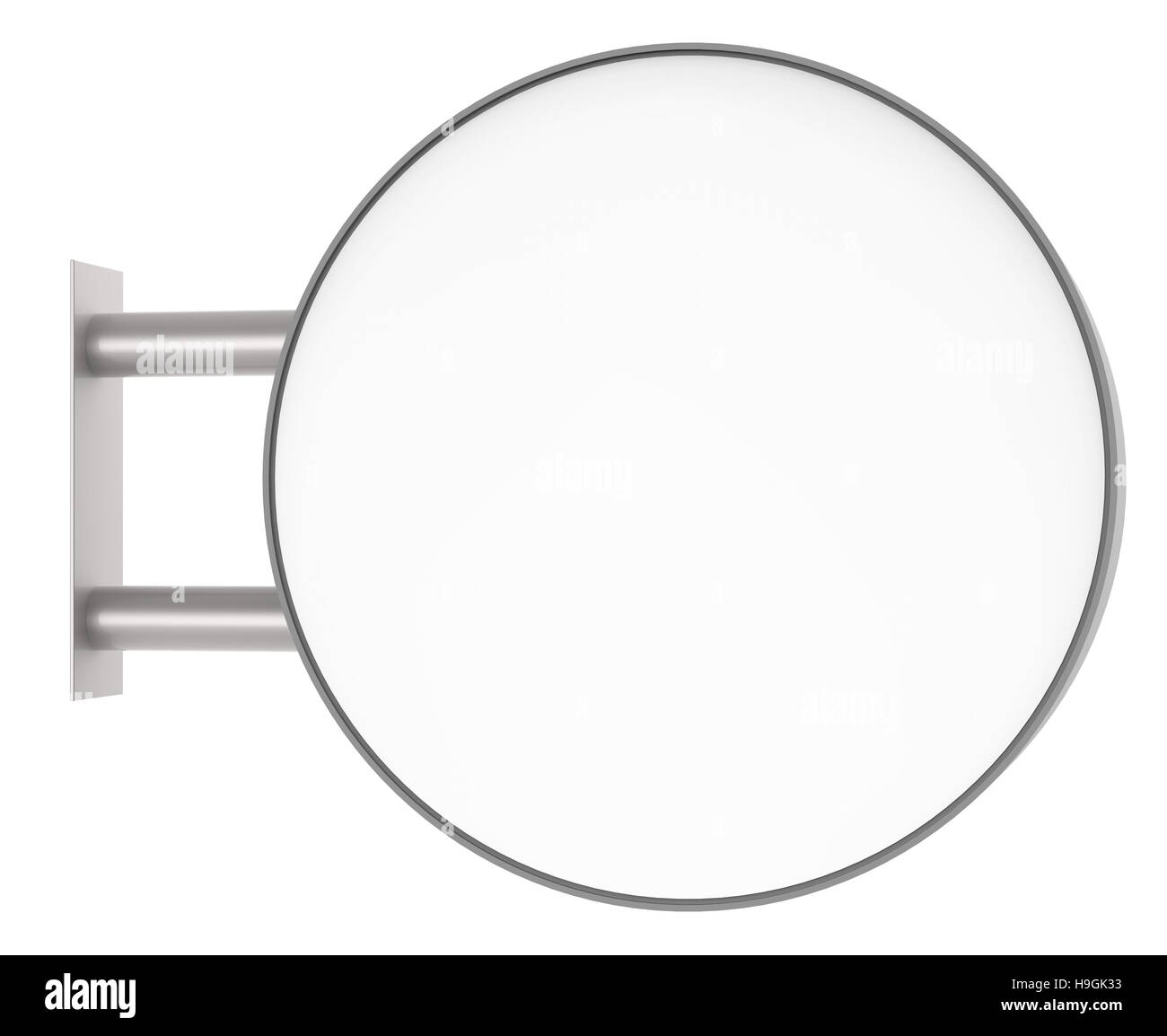 blank round shop sign; isolated white background, 3d rendering Stock ...