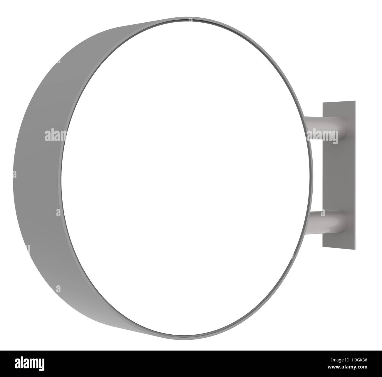 blank round shop sign; isolated white background, 3d rendering Stock ...
