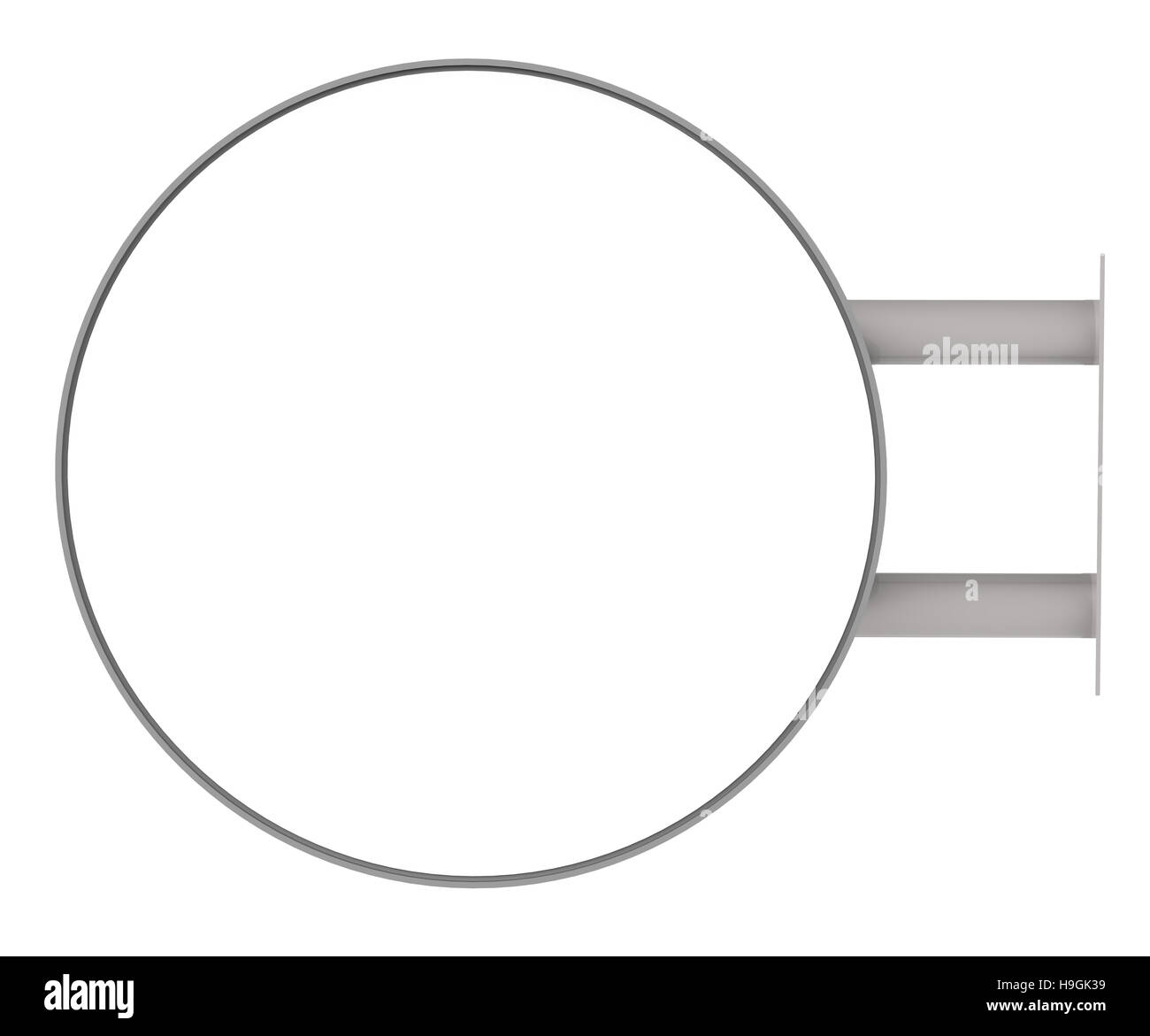 blank round shop sign; isolated white background, 3d rendering Stock ...