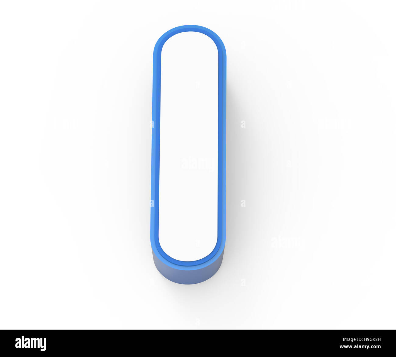 blue framed white letter I, 3D rendering graphic isolated on white ...