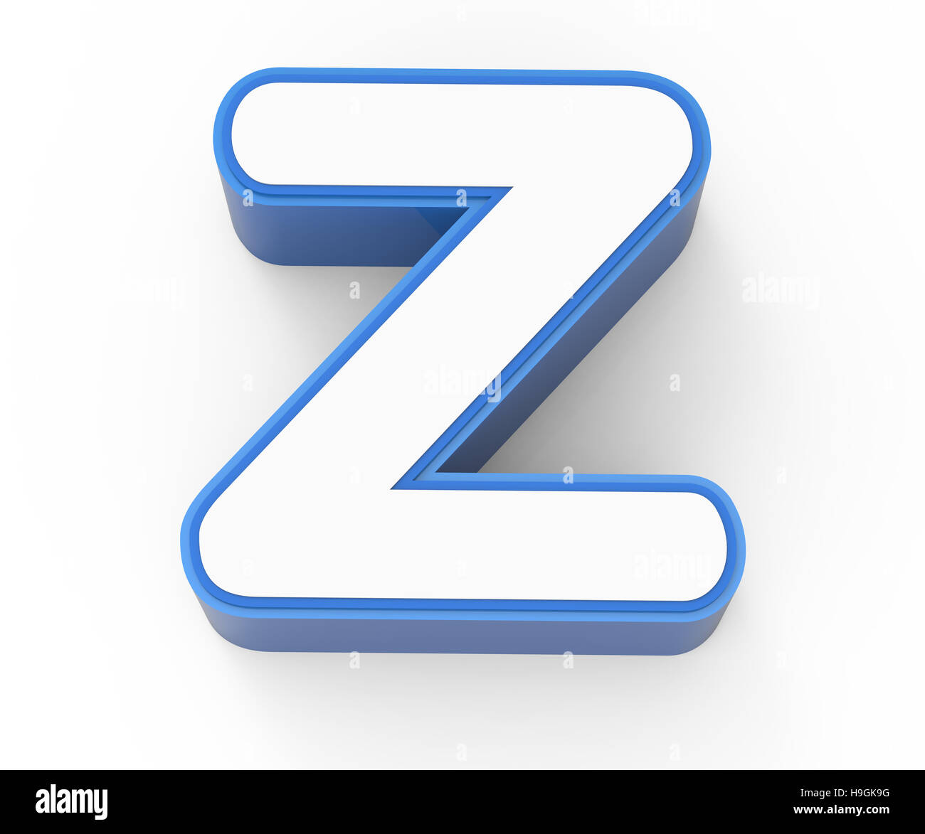 blue framed white letter Z, 3D rendering graphic isolated on white ...