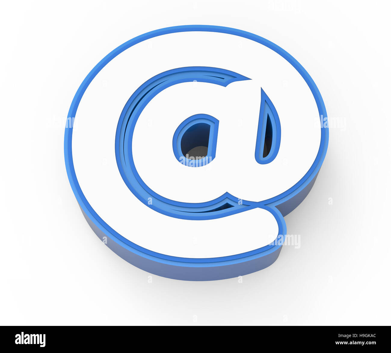 blue framed white at mark, 3D rendering graphic isolated on white ...