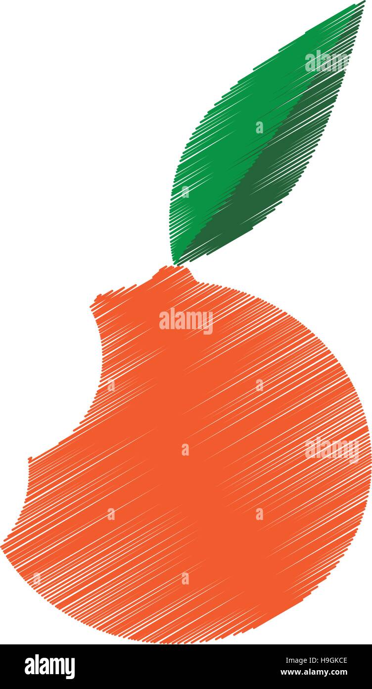 hand colored drawing orange bite icon Stock Vector Image & Art - Alamy
