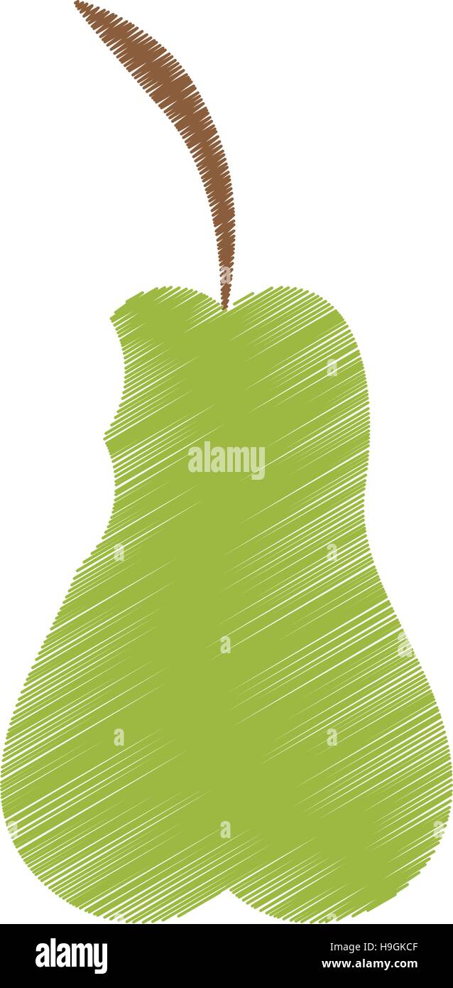 hand colored drawing pear bite icon Stock Vector Image & Art - Alamy