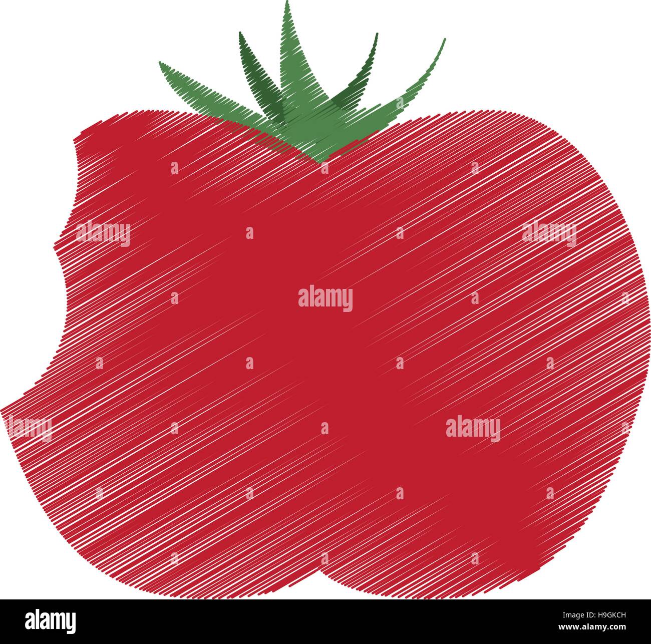 hand colored drawing tomato bite icon Stock Vector Image & Art - Alamy