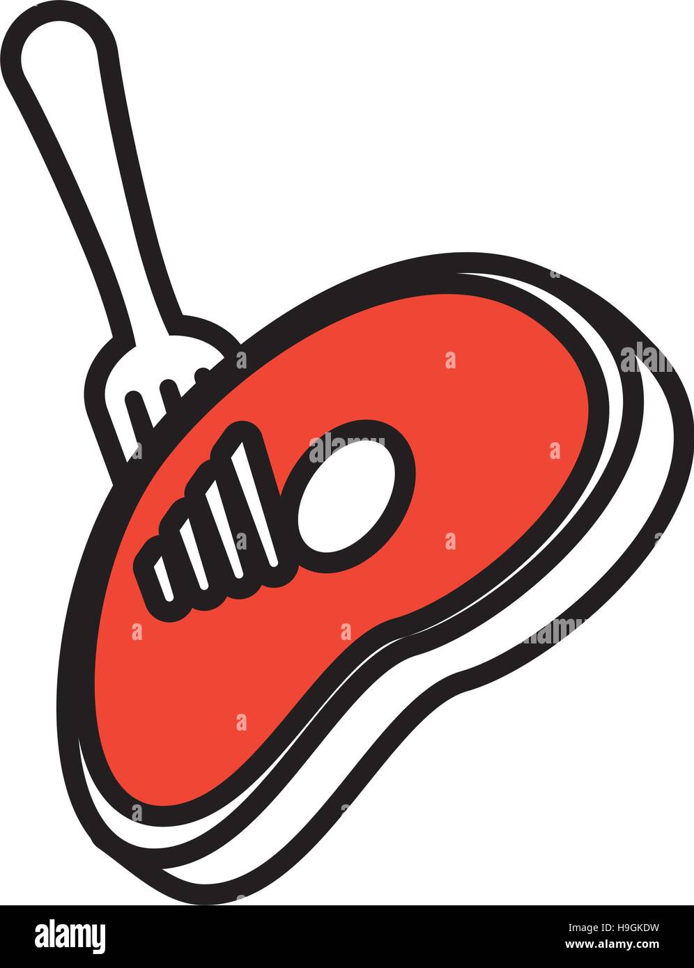 beef meat on fork design icon Stock Vector Image & Art - Alamy