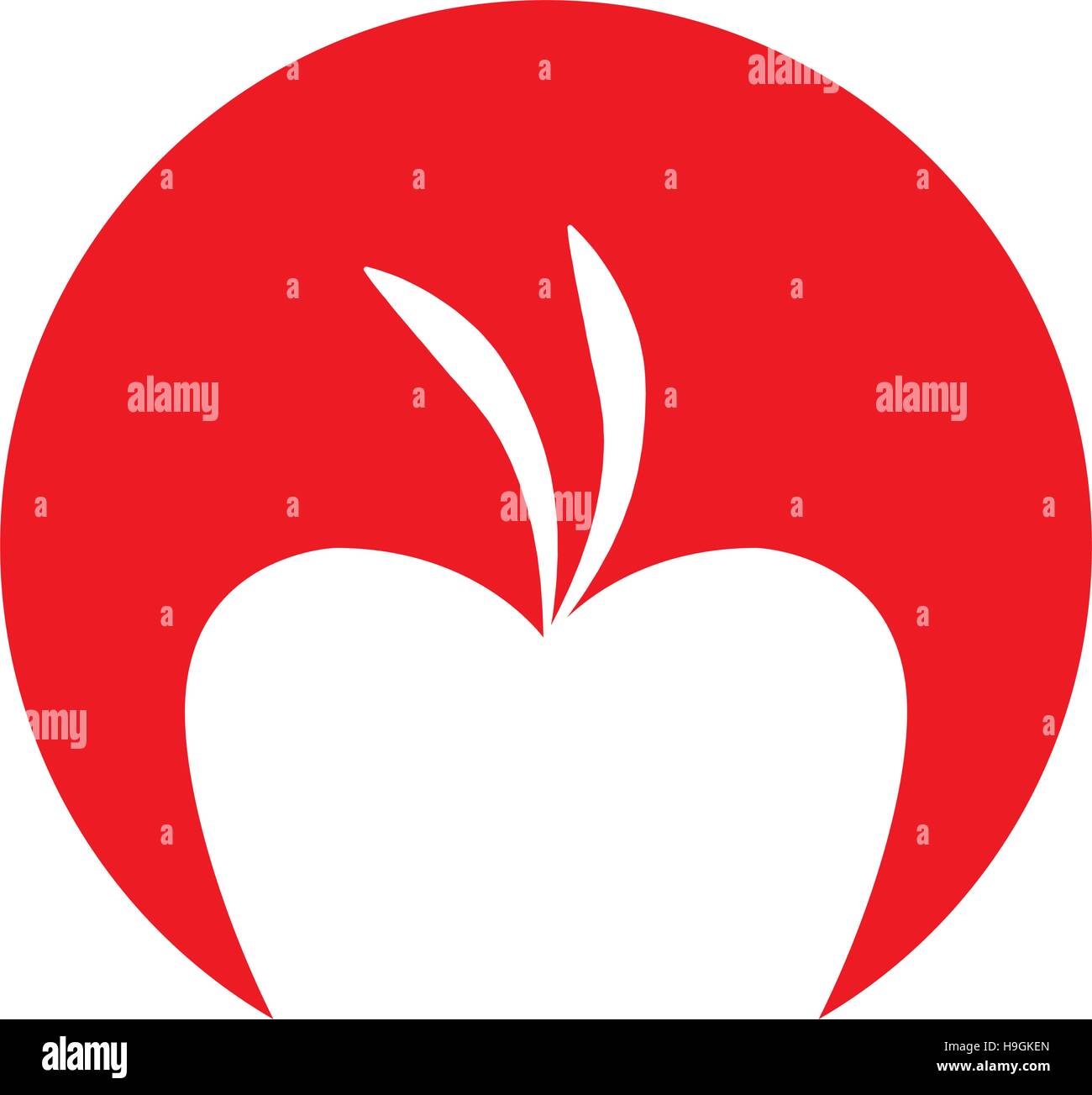 silhouette apple red circle background Stock Vector Image & Art - Alamy