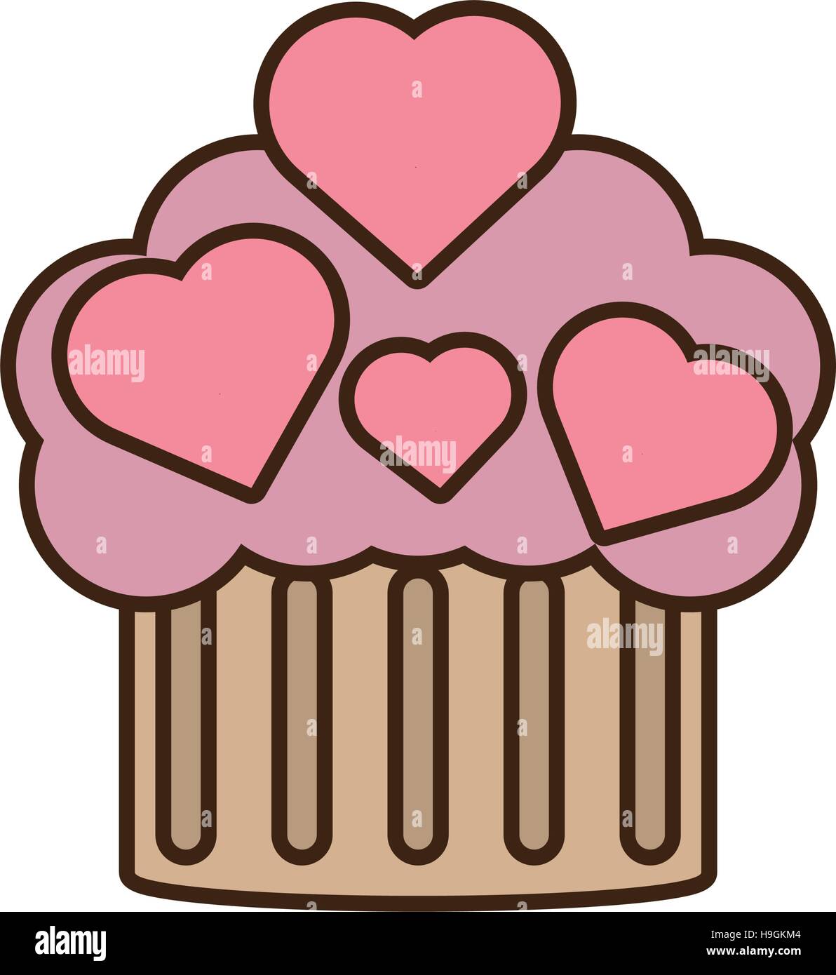 Cupcake pink candy hearts Stock Vector Images - Alamy
