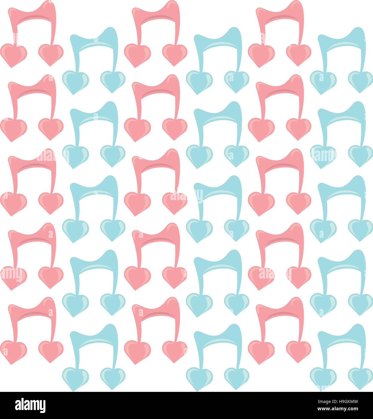 musical note with hearts seamless pattern Stock Vector Image & Art - Alamy