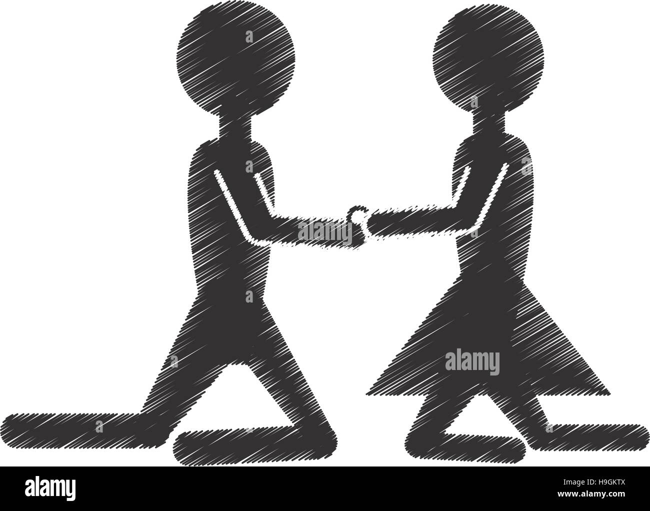 hand drawing male female couple proposal marriage Stock Vector Image ...