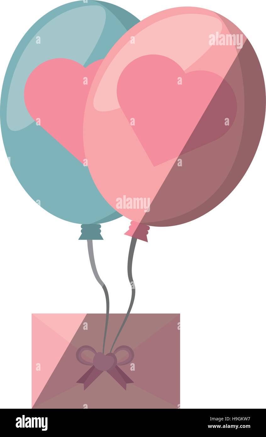 mail flying balloons with heart love design Stock Vector Image & Art ...