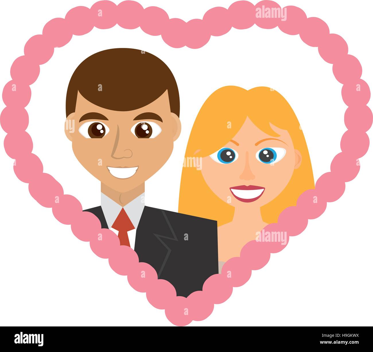 Smiling bride bouquet Stock Vector Images - Alamy