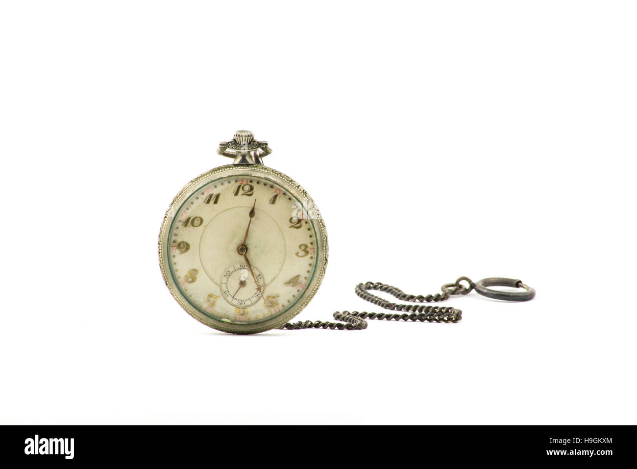 portrait of an old silver pocket watch Stock Photo - Alamy