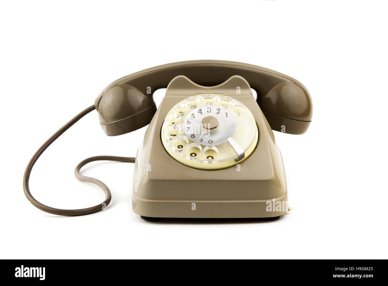 portrait of old - vintage telephone in white background Stock Photo - Alamy