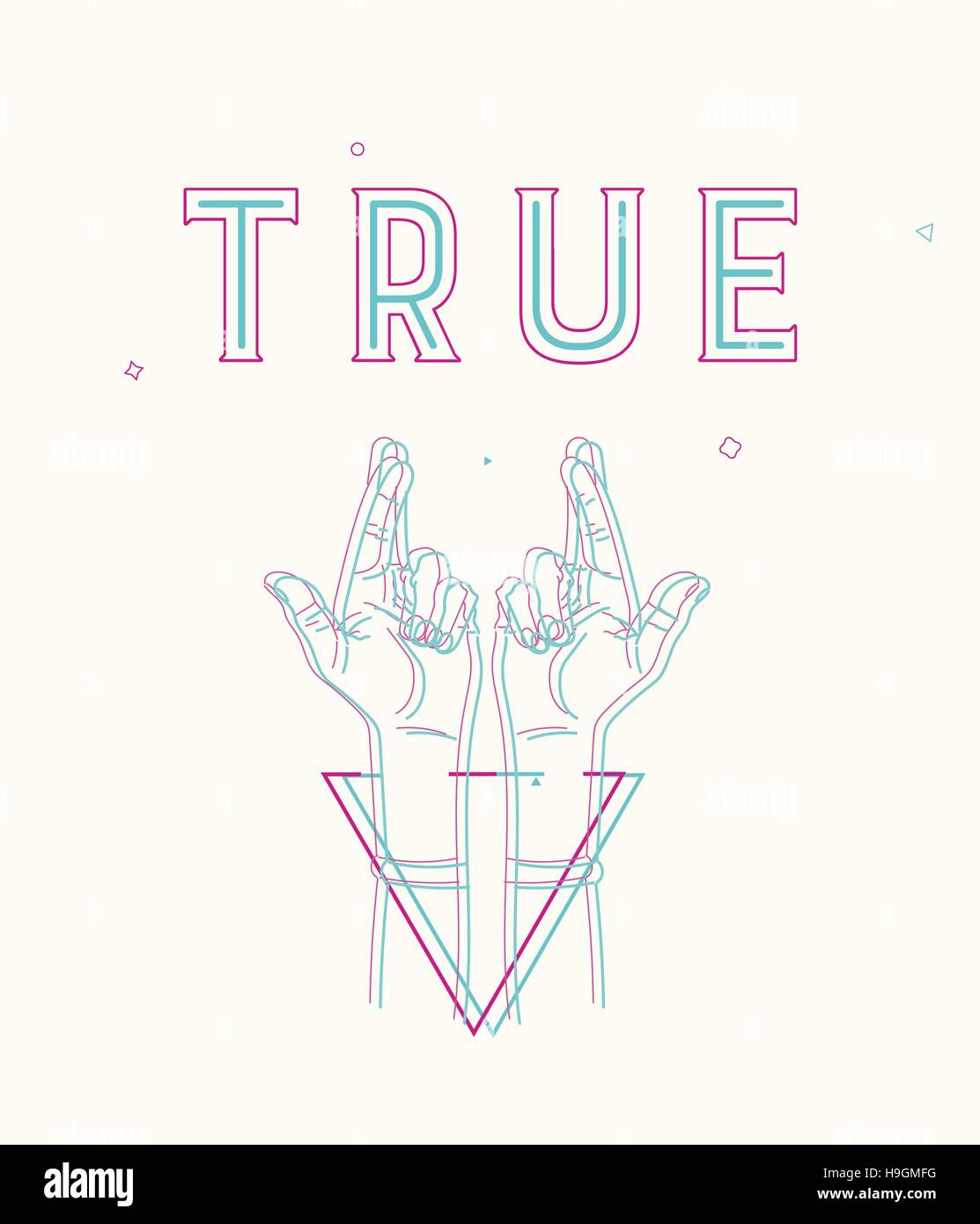 Illustration hand fingers crossed hi-res stock photography and images ...