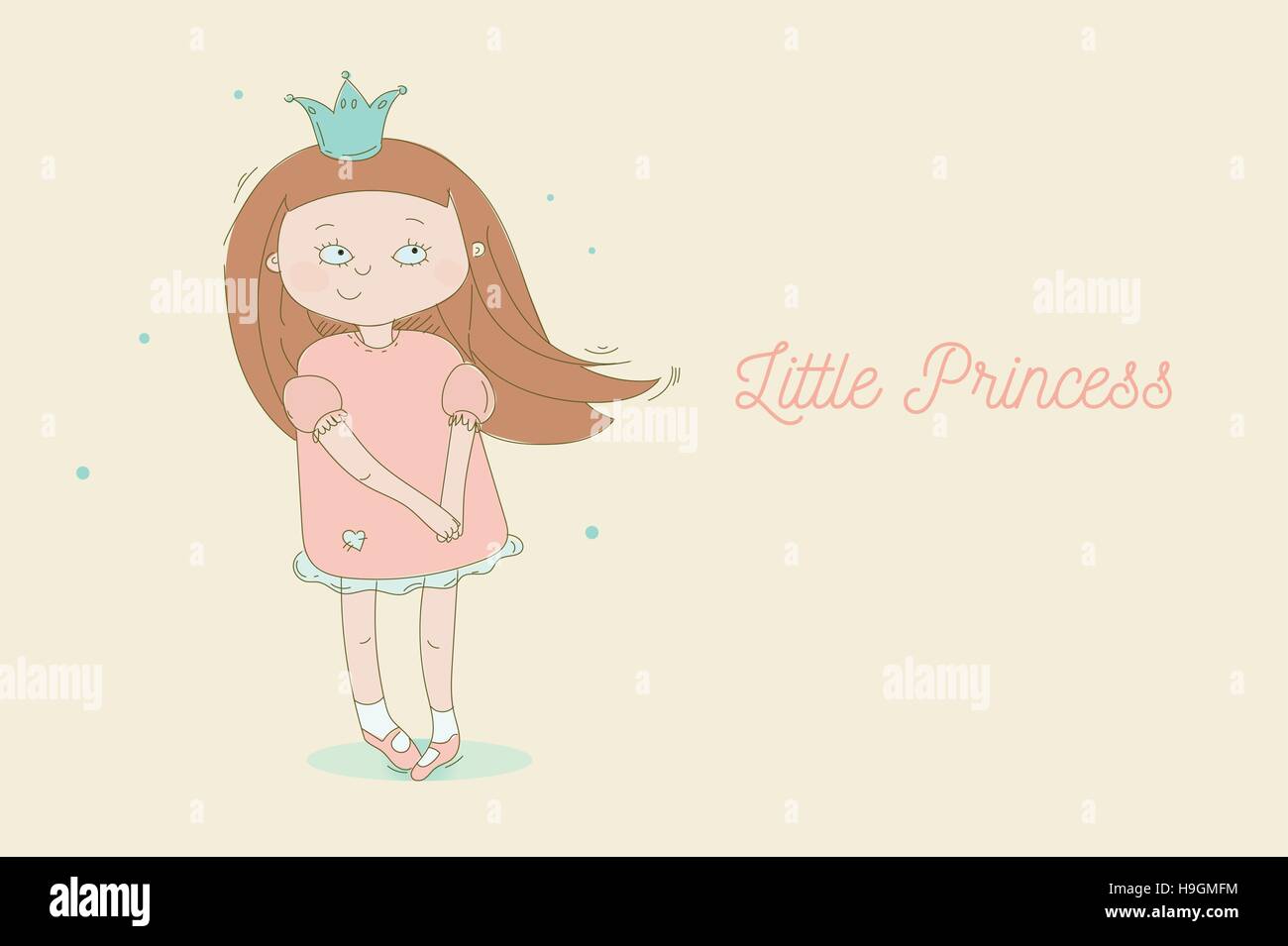 Creative little princess vector illustration or print or background ...