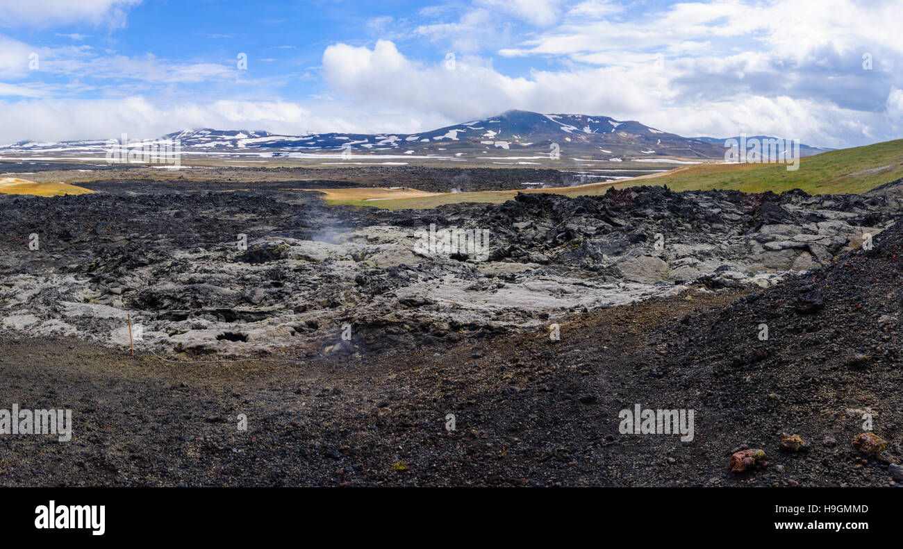 Active volcanic landscape on the Krafla volcano. Near Lake Myvatn ...