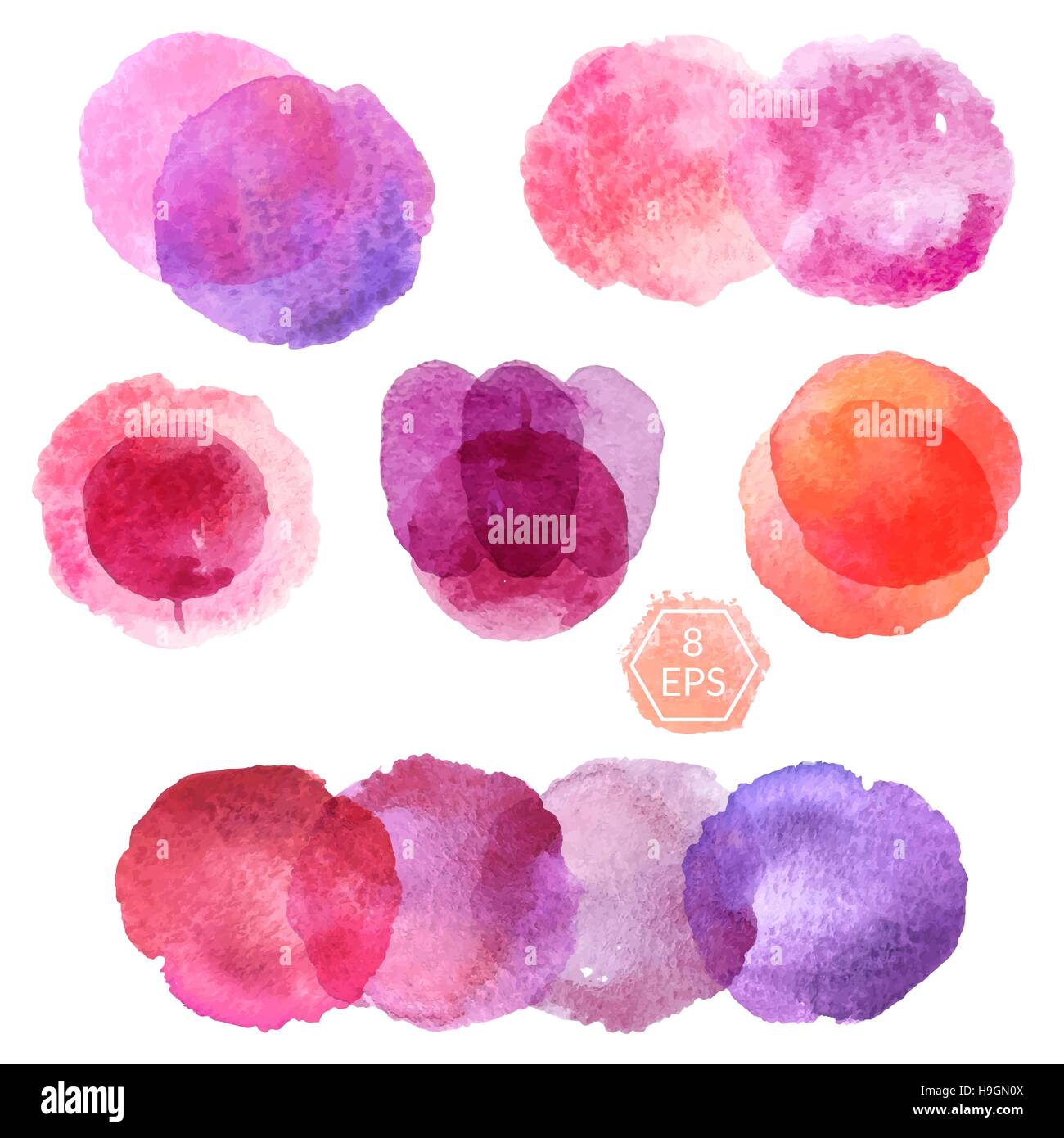 Vector. Set of hand drawn watercolor blots. Hand drawn watercolor blots ...