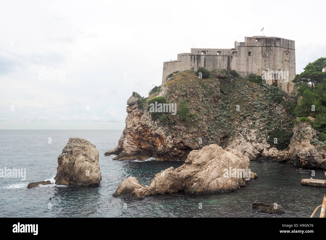 Fort Lovrijenac or St. Lawrence Fortress, Dubrovnik, Croatia Stock ...