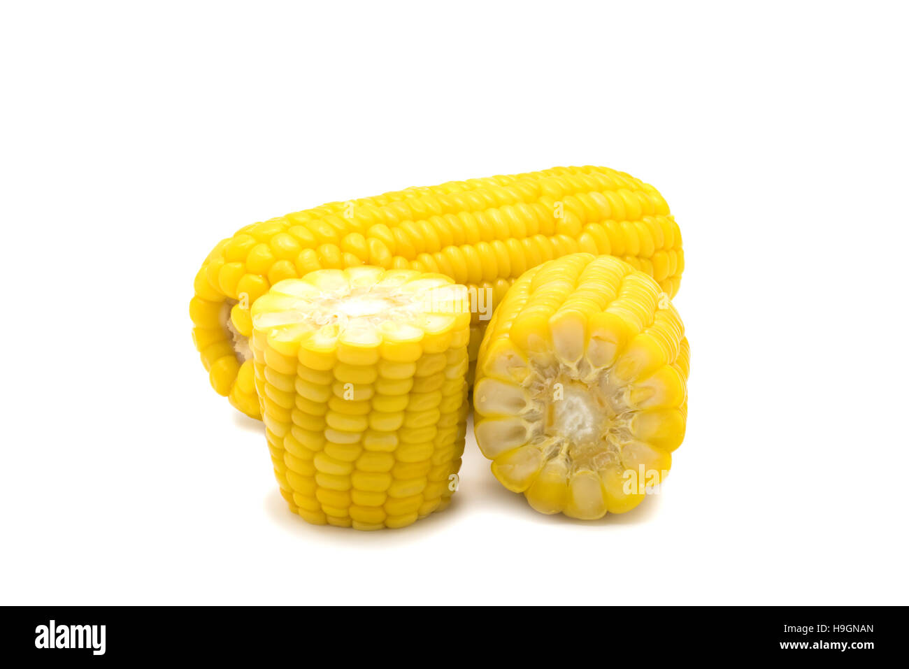 Closeup of sweet corn on white background Stock Photo - Alamy