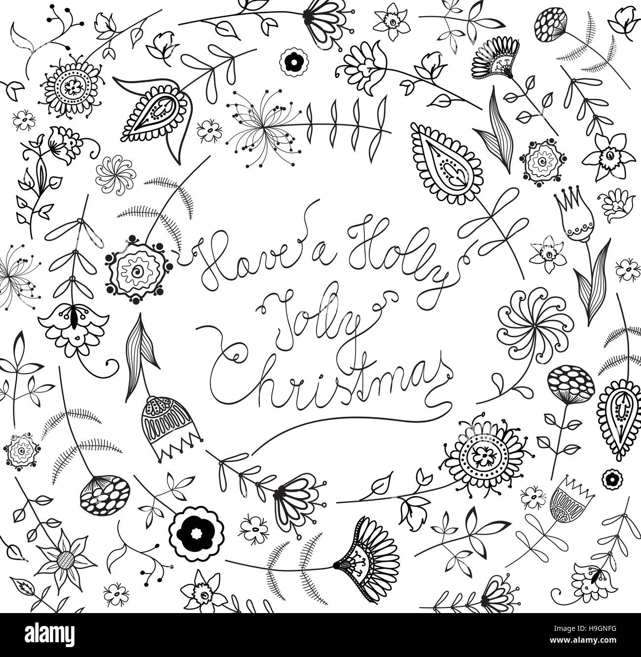 Nature greetings for christmas Black and White Stock Photos & Images ...