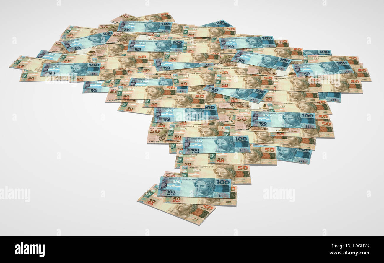 Brazilian currency map 3D Stock Photo - Alamy