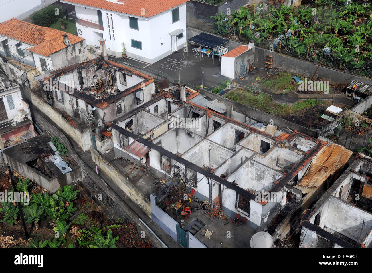 Fire damage in Funchal Madeira Portugal Stock Photo - Alamy