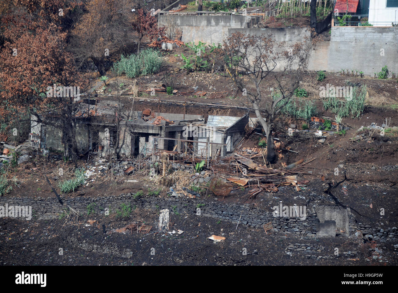 Fire damage in Funchal Madeira Portugal Stock Photo - Alamy