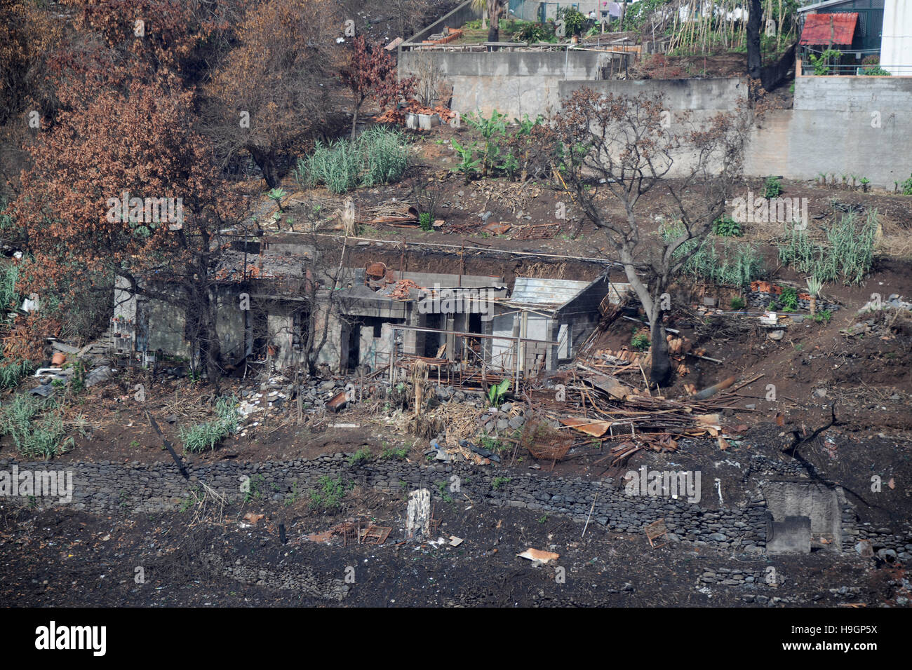 Fire damage in Funchal Madeira Portugal Stock Photo - Alamy