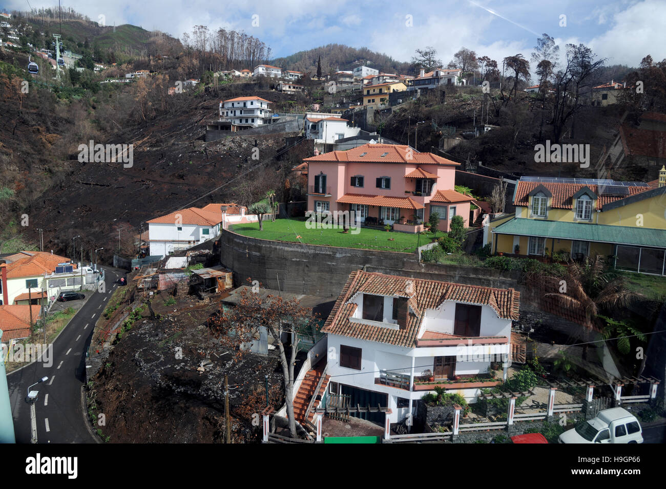 Fire damage in Funchal Madeira Portugal Stock Photo - Alamy