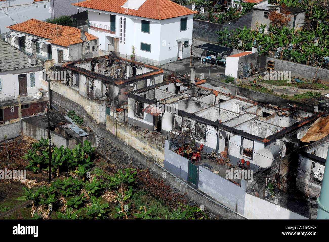 Fire damage in Funchal Madeira Portugal Stock Photo - Alamy