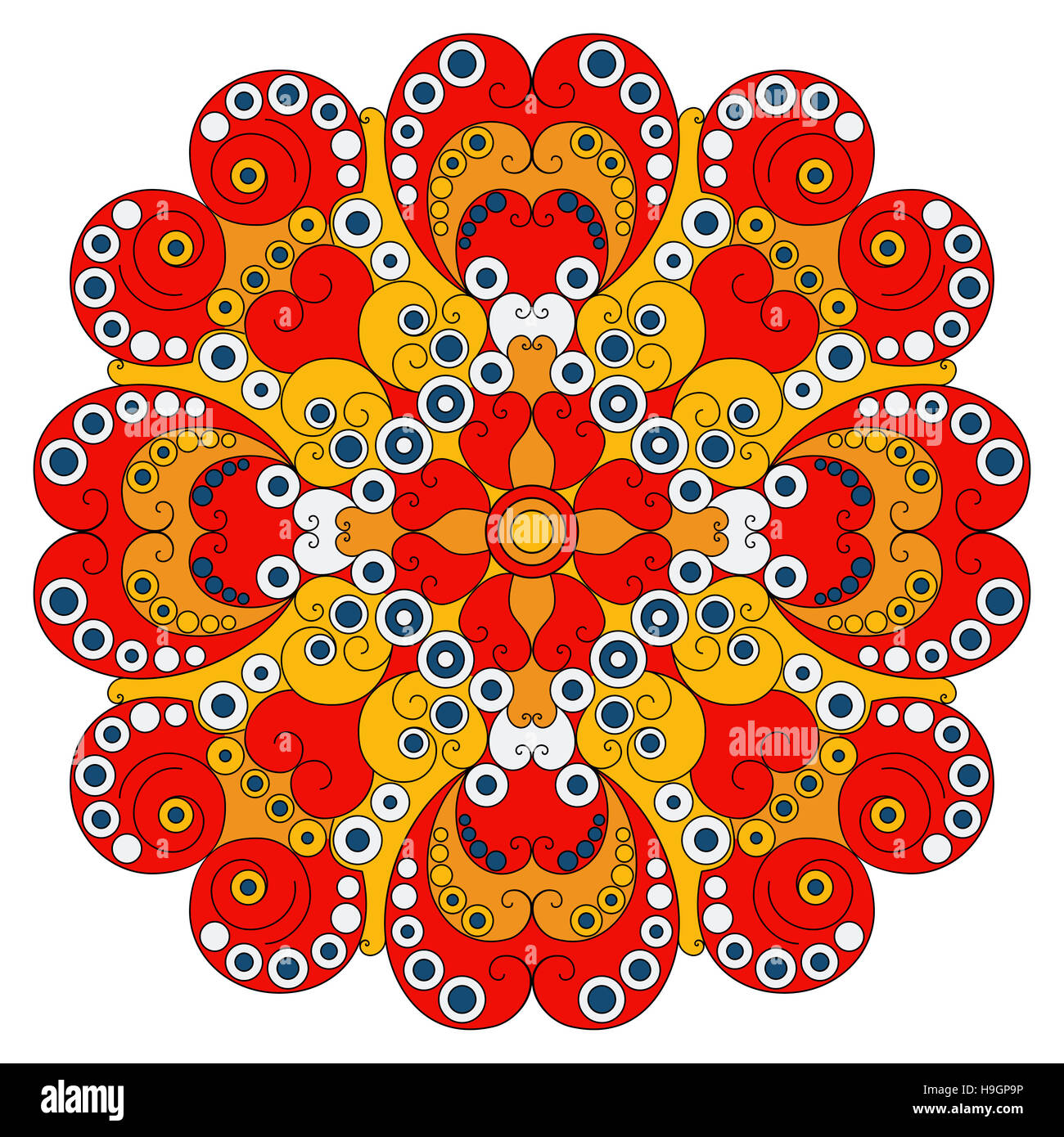 Colorful round ethnic pattern. Element for design Stock Photo - Alamy