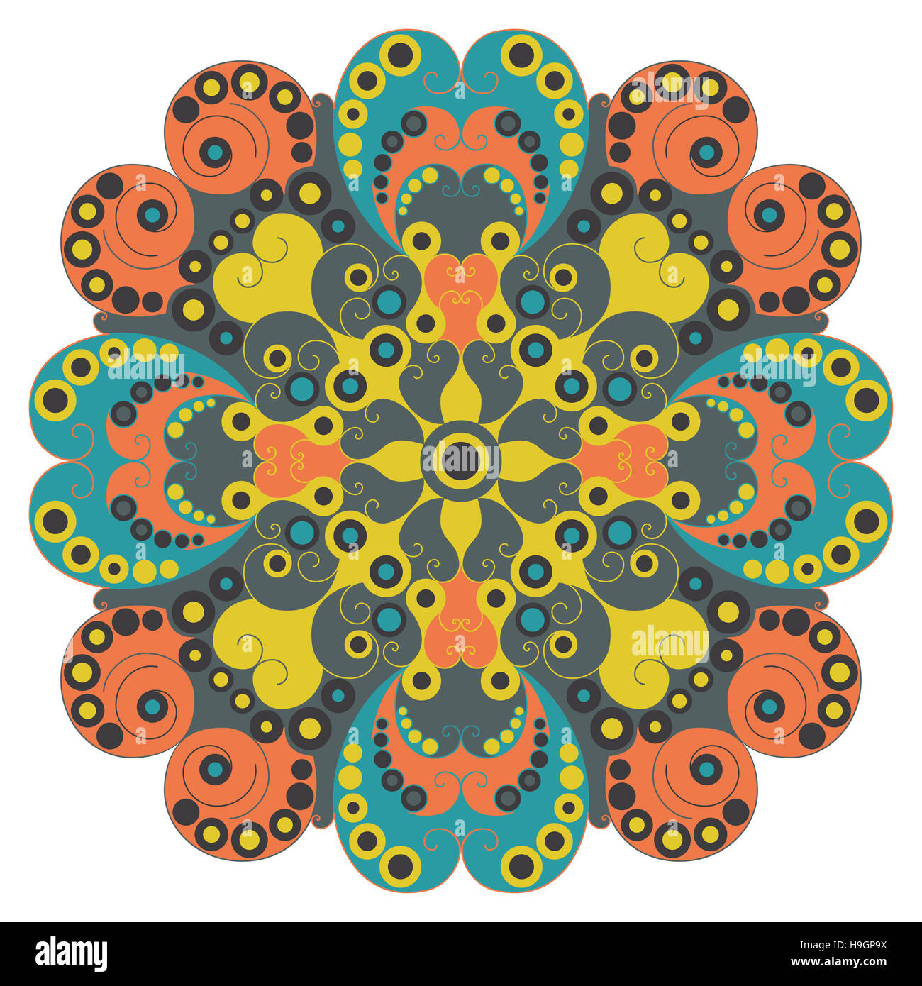 Colorful round ethnic pattern. Element for design Stock Photo - Alamy
