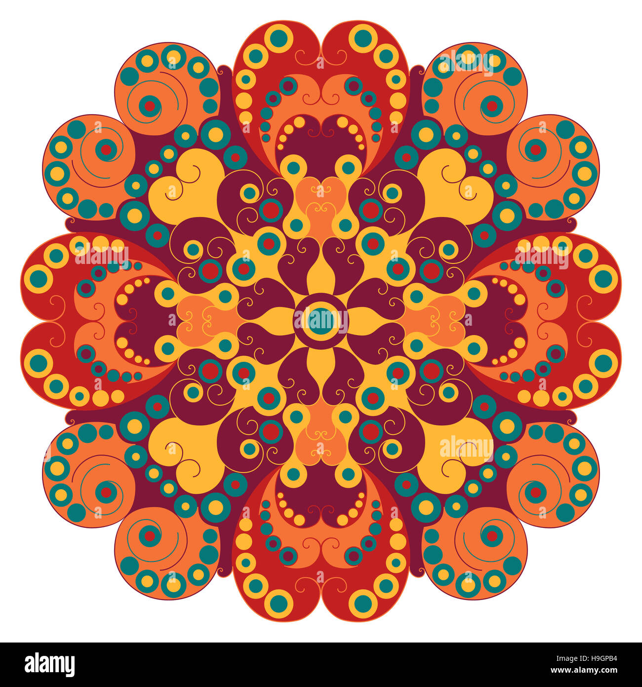 Colorful round ethnic pattern. Element for design Stock Photo - Alamy