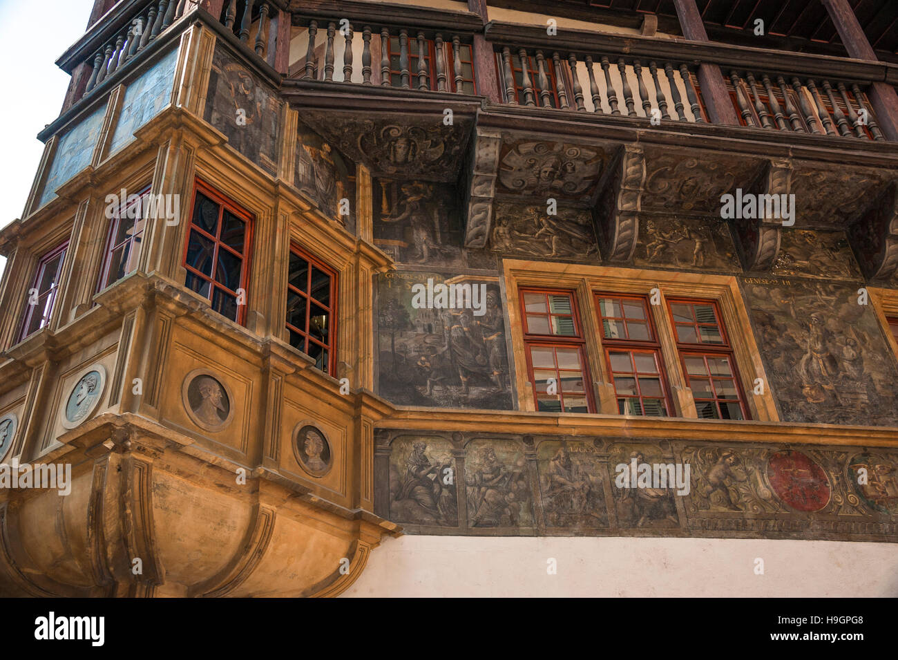 The Pfister House in Colmar, architecture of Renaissance, scenic ...