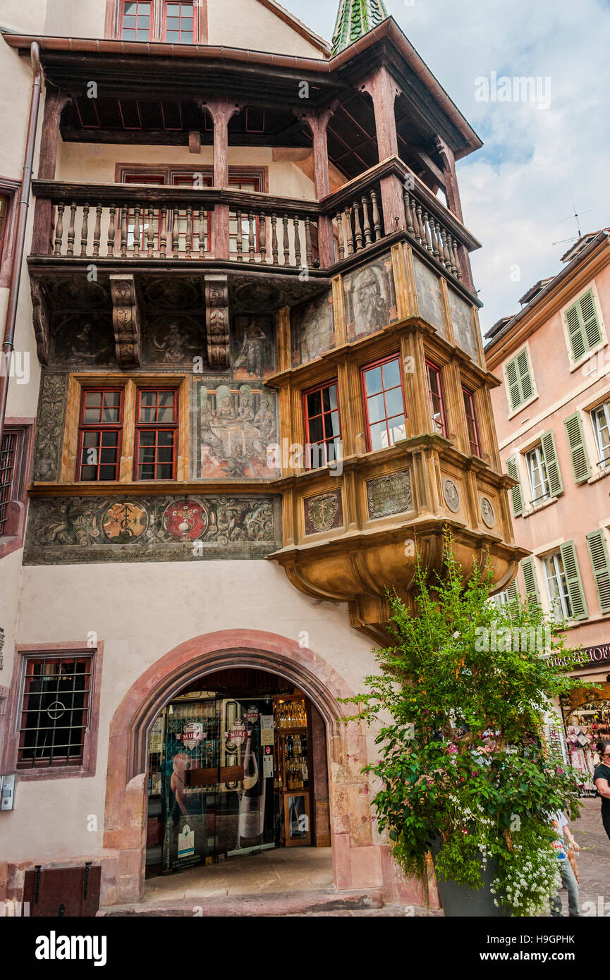 The Pfister House in Colmar, architecture of Renaissance, scenic ...