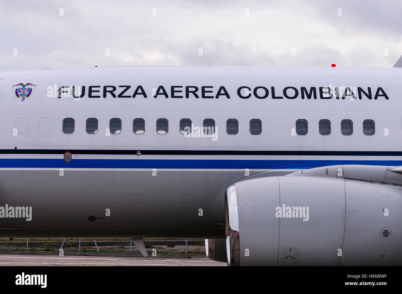 Presidential plane FAC001 of the Colombian air force Fuerza Aerea ...