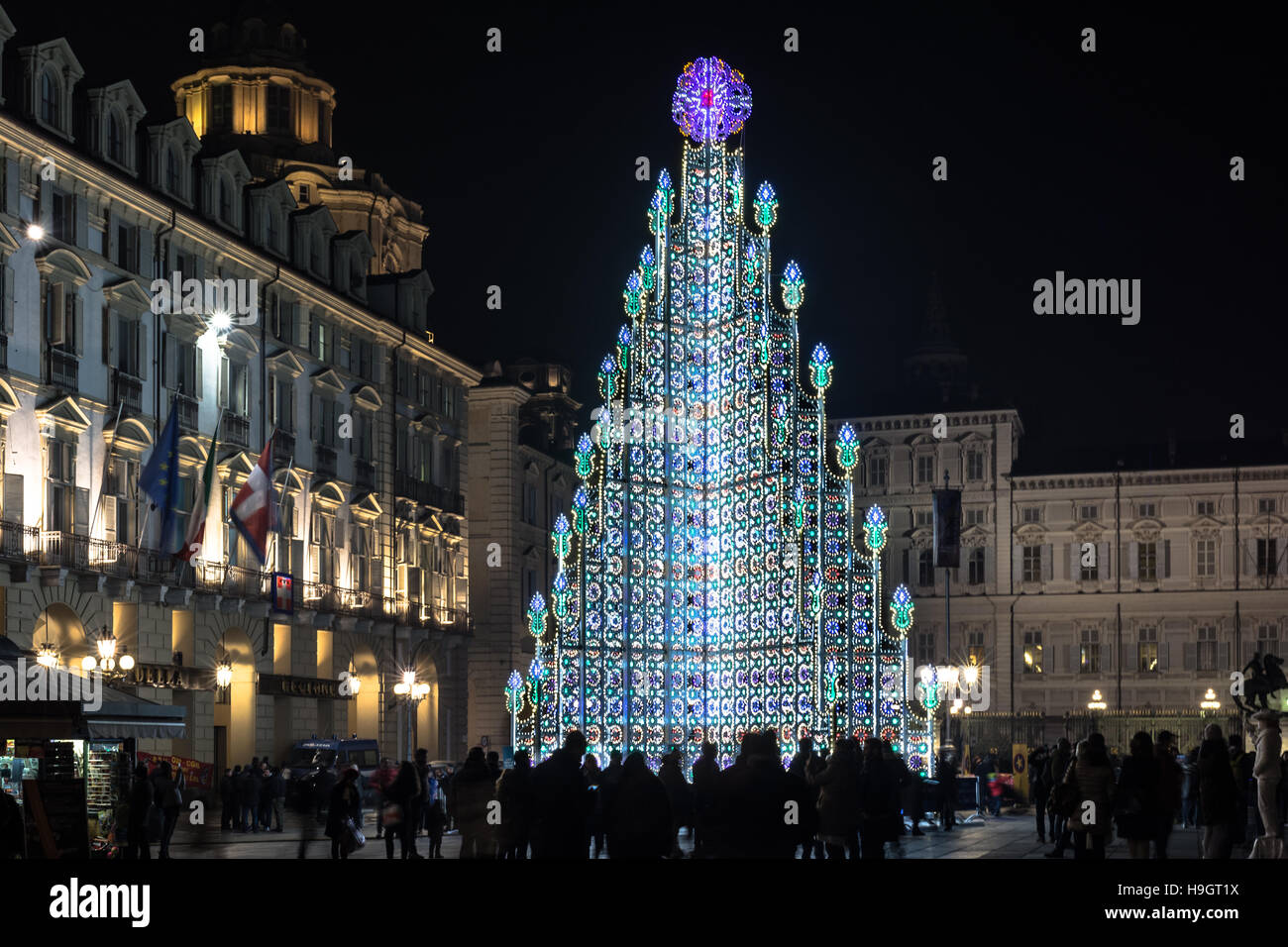 Christmas tree in Turin, Italy Stock Photo - Alamy