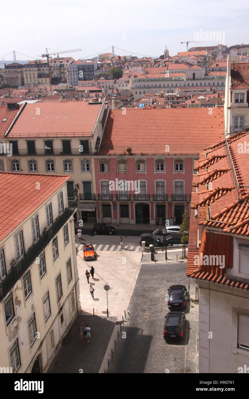 Aerial view of Lisbon rooftops Portugal Stock Photo - Alamy