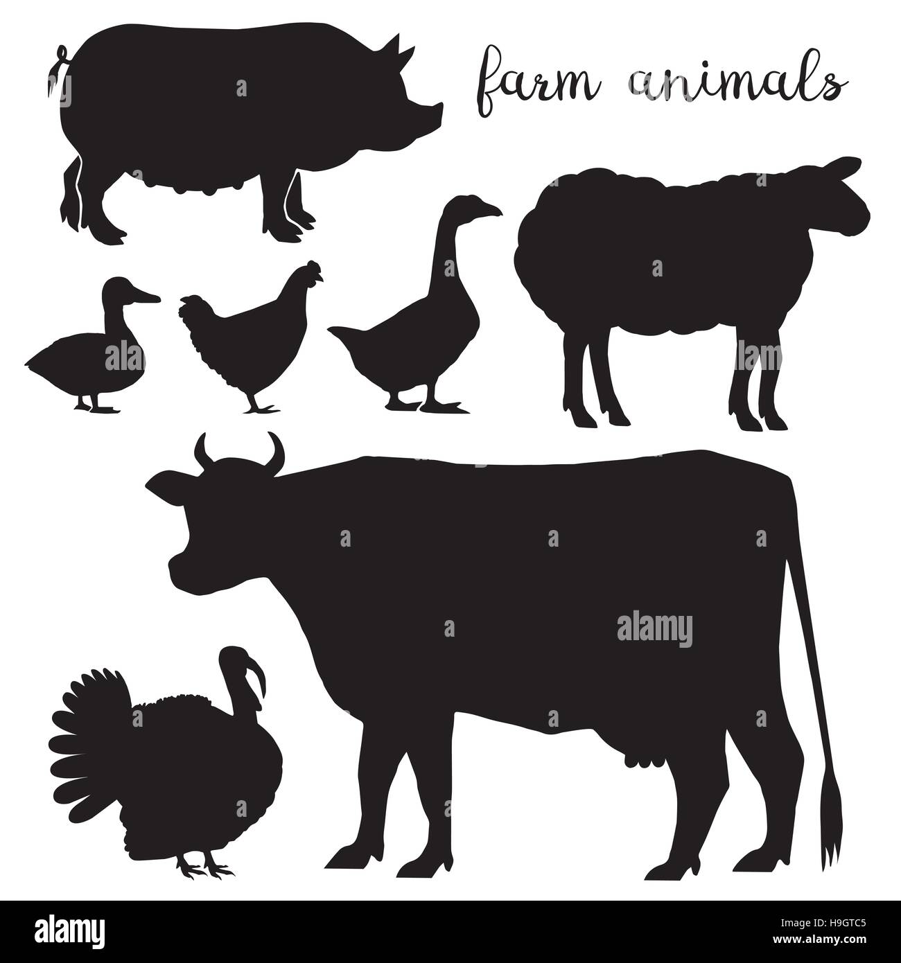Set of farm animals vector symbol Stock Vector Image & Art - Alamy