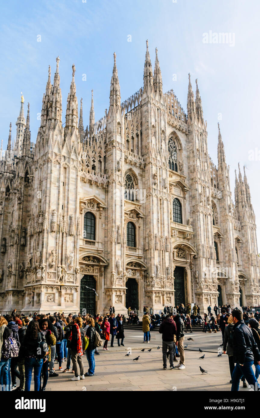 Front of the Duomo Milano, Milan Cathedral, Italy Stock Photo - Alamy