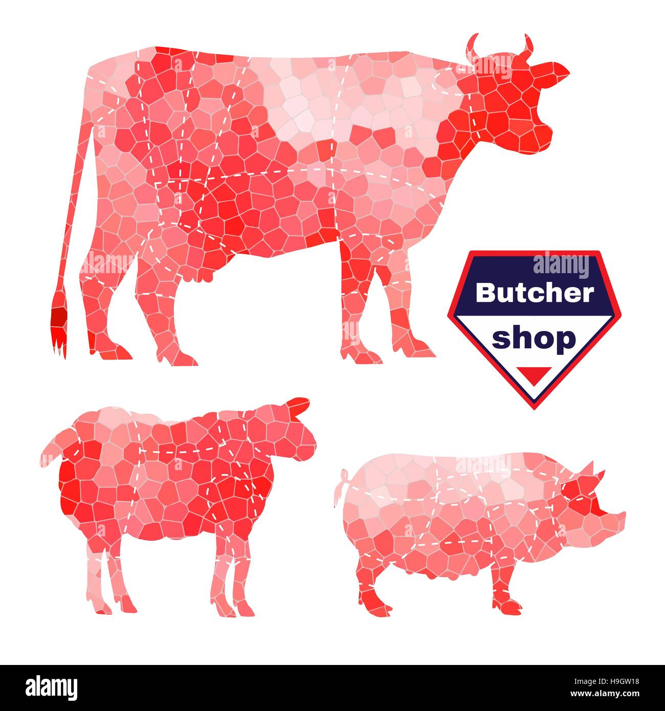 Butcher cut diagram Stock Vector Images - Alamy